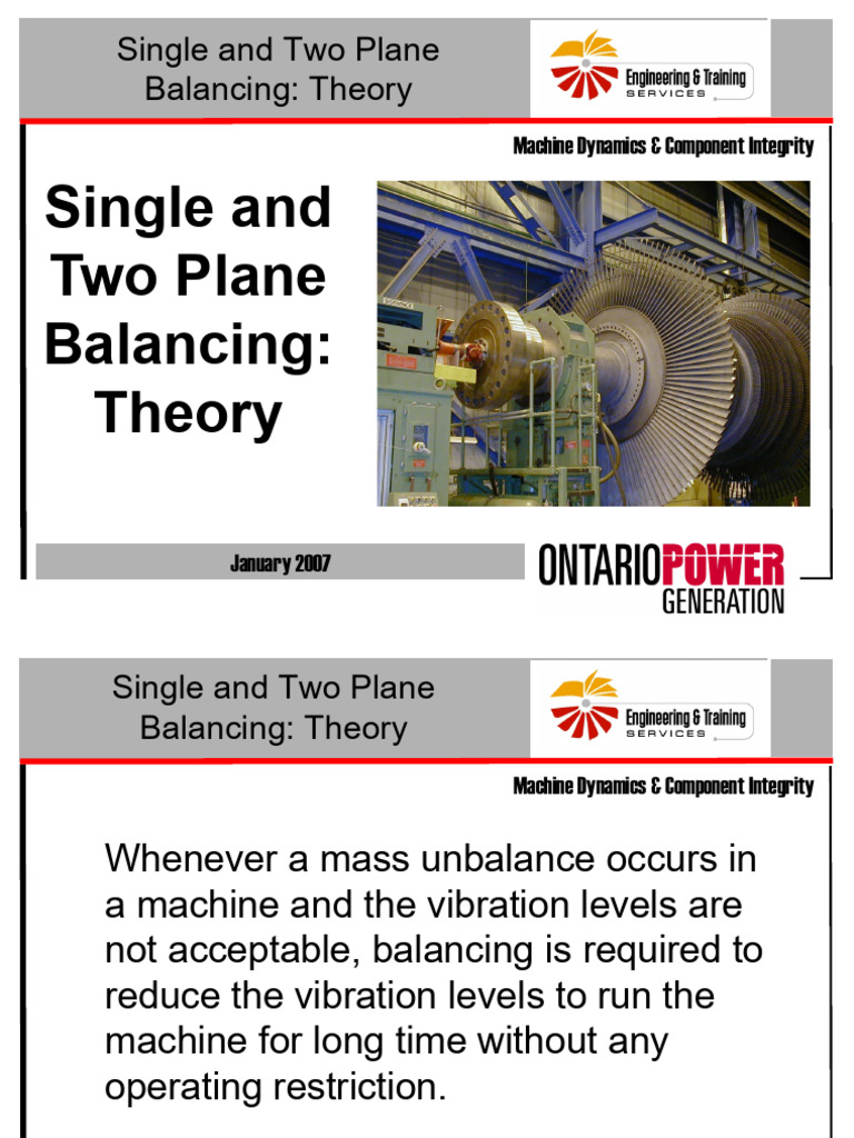 Single and Two Plane Balancing Theory | PDF | Rotation | Classical ...