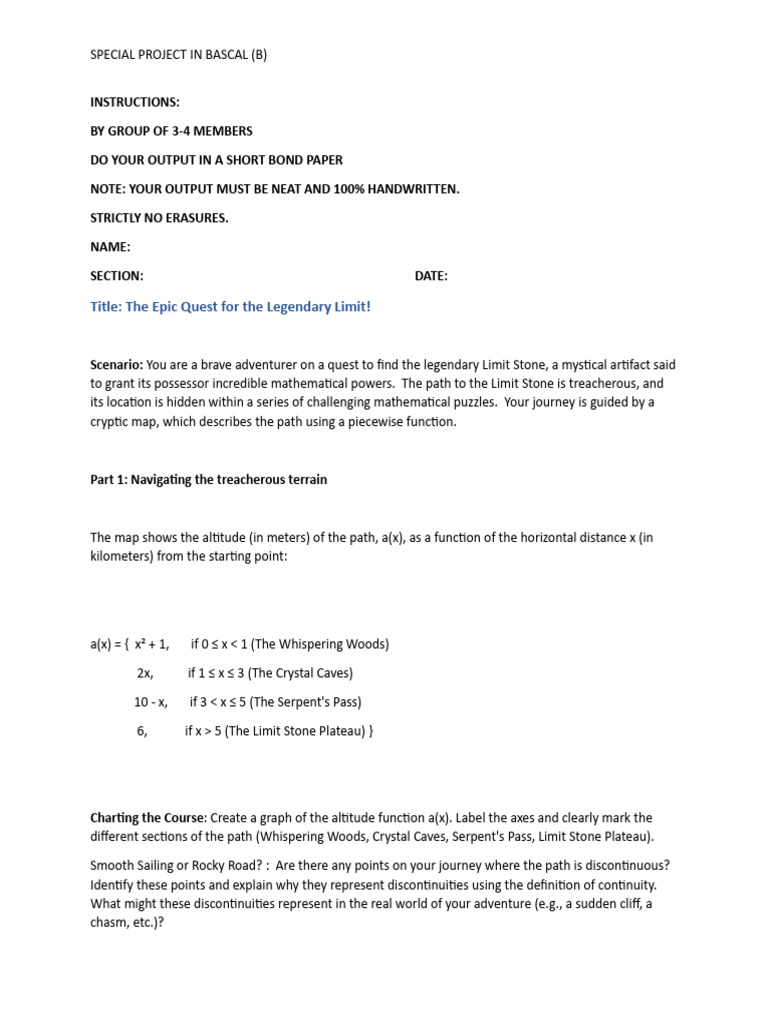 Special Project in Bascal B | PDF