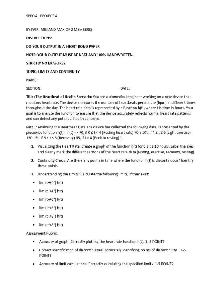 Special Project in Bascal A | PDF