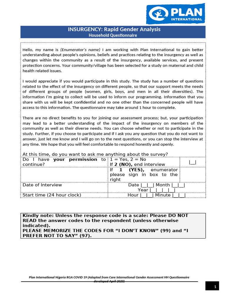 RGA-Survey-data-collection-tool. Final Draft | PDF | Violence ...