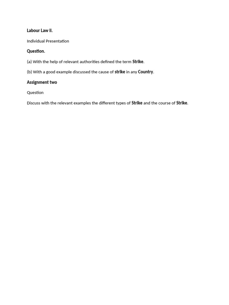Labour Law II Ass | PDF