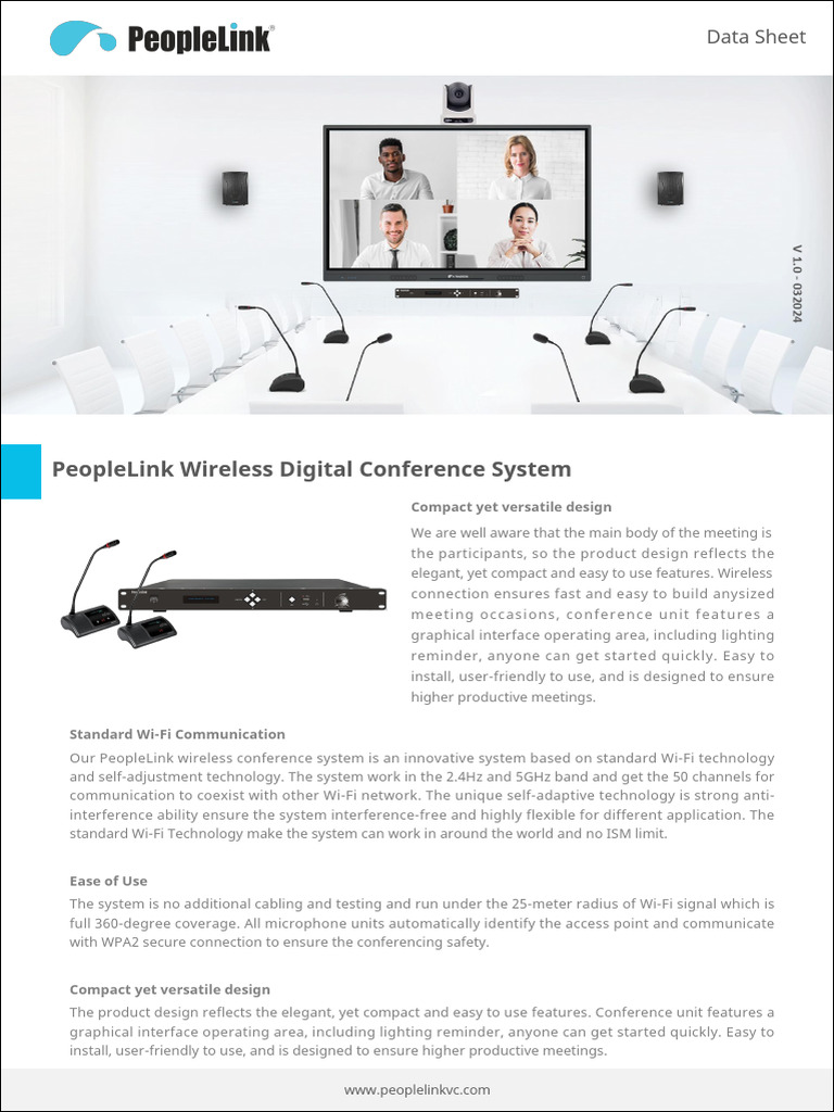PeopleLink Wireless Conference System | PDF | Microphone | Wi Fi