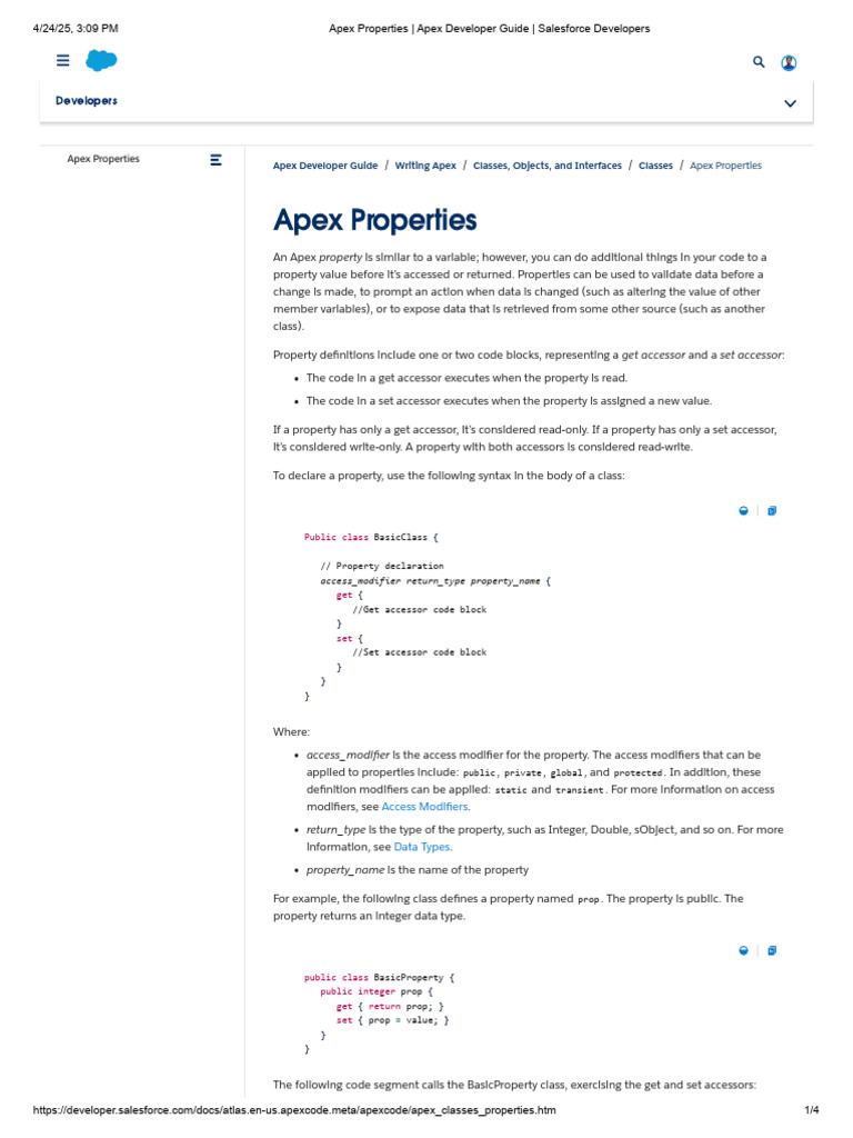 Apex Properties With Example | PDF | Class (Computer Programming ...