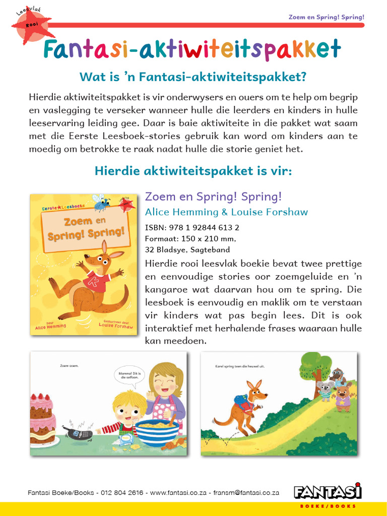 Aktiwiteitspakket - Zoem en Spring! Spring! | PDF