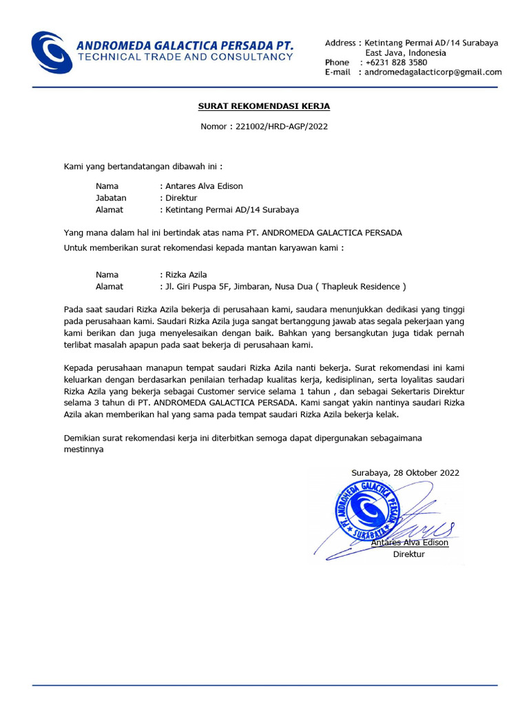 Original Reference Letters | PDF