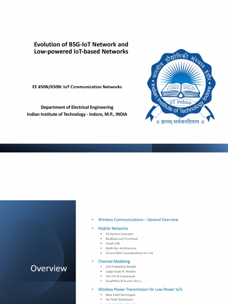 (L12) Evolution of B5G IoT Network and Low Powered IoT Based Networks | PDF