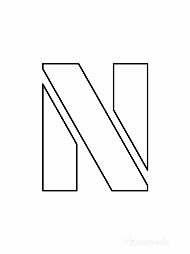 Printable Letter Stencils Block Style Uppercase N | PDF