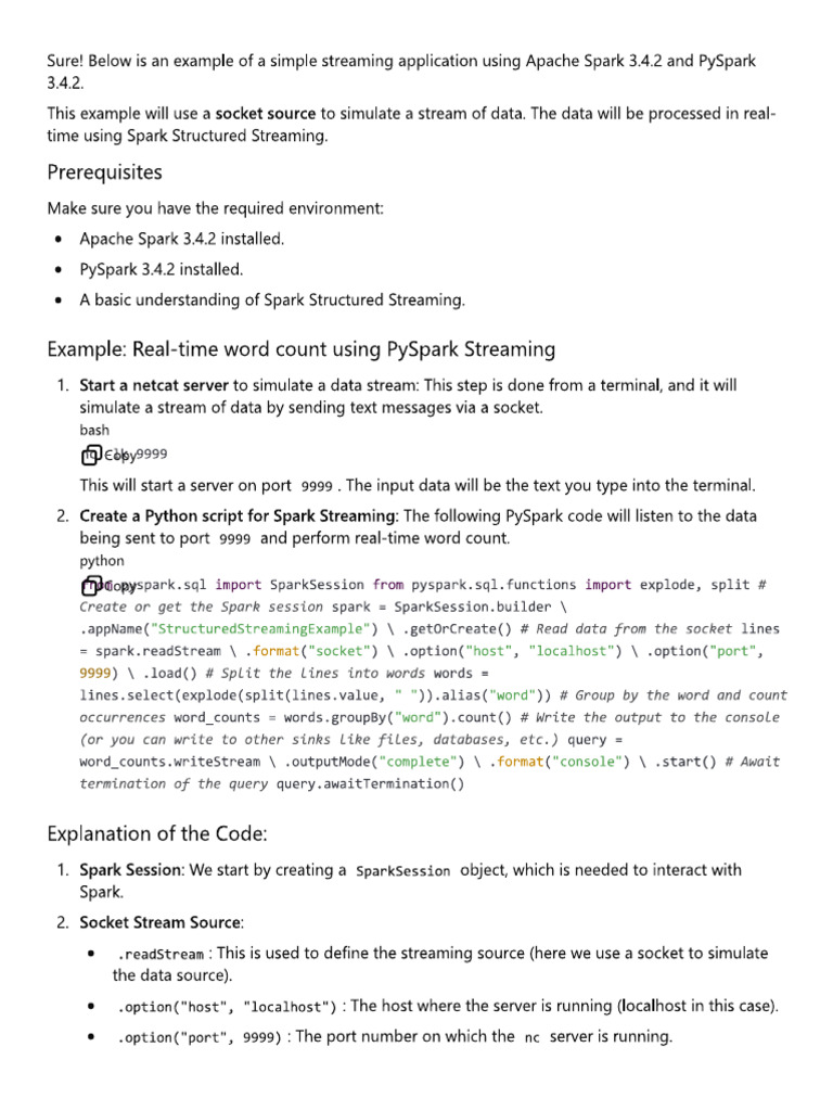 Spark Streaming | PDF