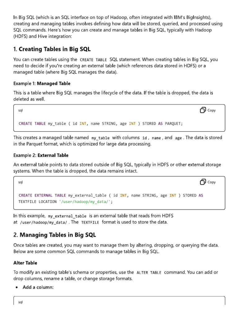 Ibm Big SQL v3 - 1 (1) | PDF