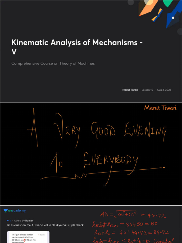 Kinematic Analysis of Mechanisms V With Anno | PDF