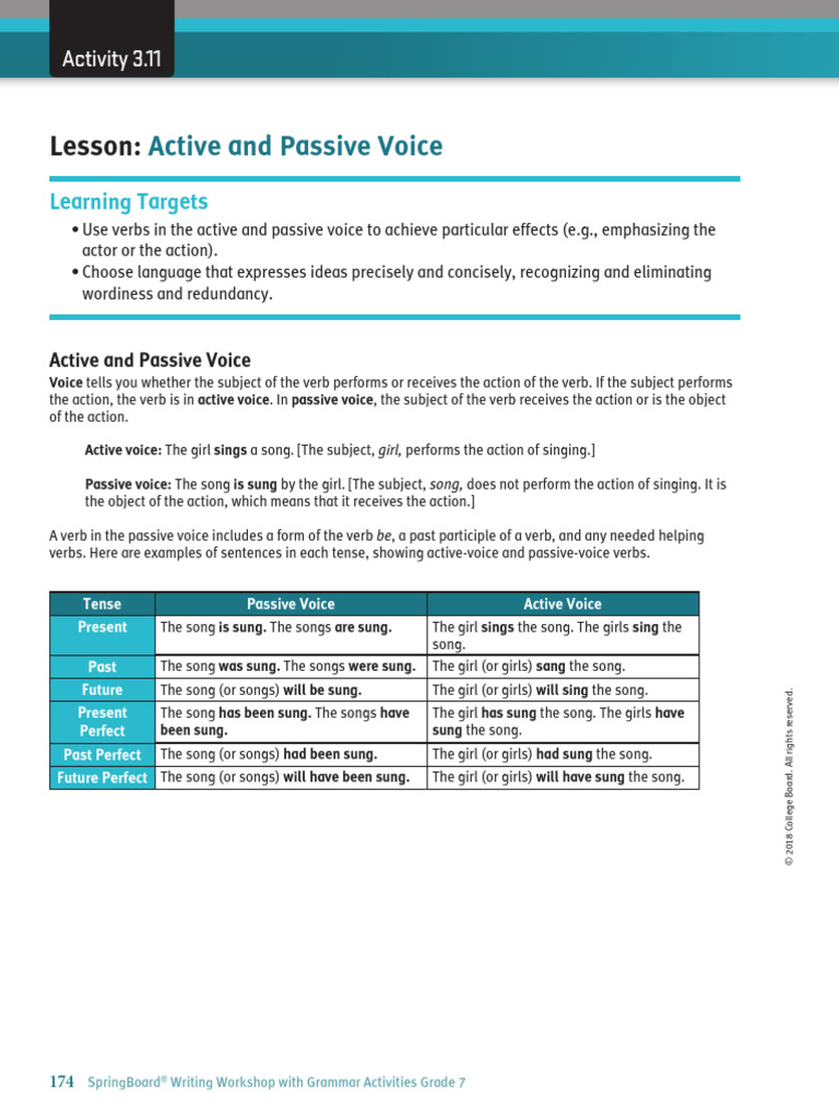 Unit 3 Active Passive Voice - Student | PDF | Verb | Subject (Grammar)