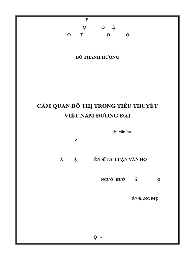 Cam Quan Do Thi Trong Tieu Thuyet Viet Nam Duong Dai TT | PDF