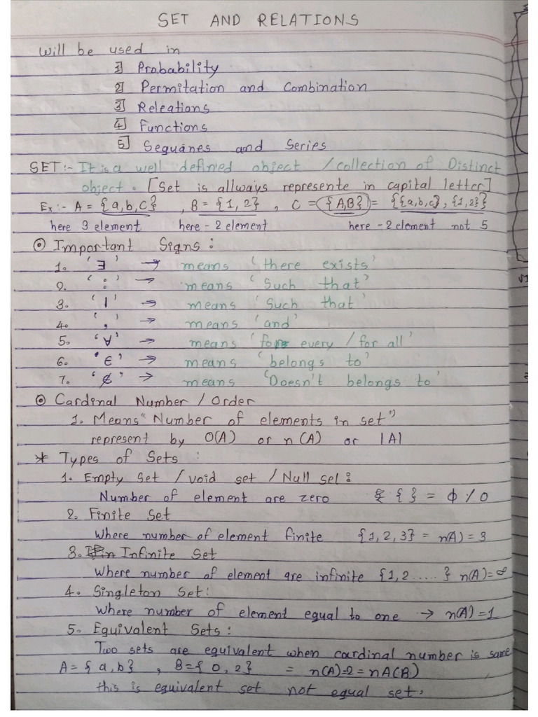 Set and Relation | PDF