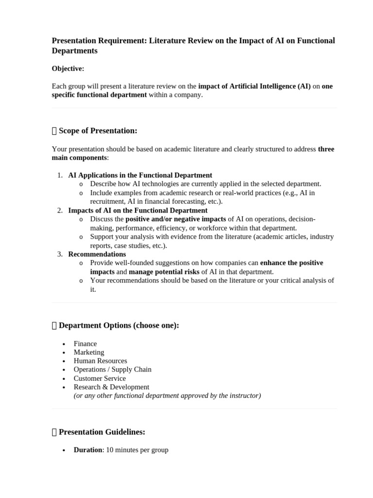Presentation Requirement | PDF | Artificial Intelligence | Intelligence (AI) & Semantics