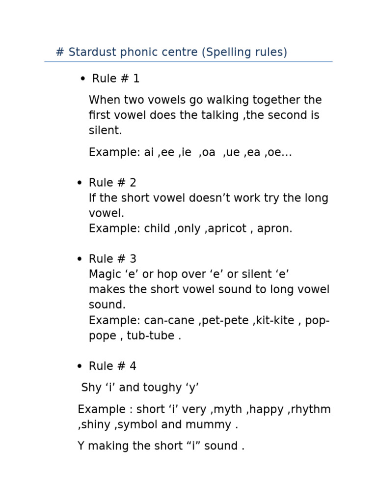 Jolly Phonics Spelling Rules | PDF | Syllable | Word