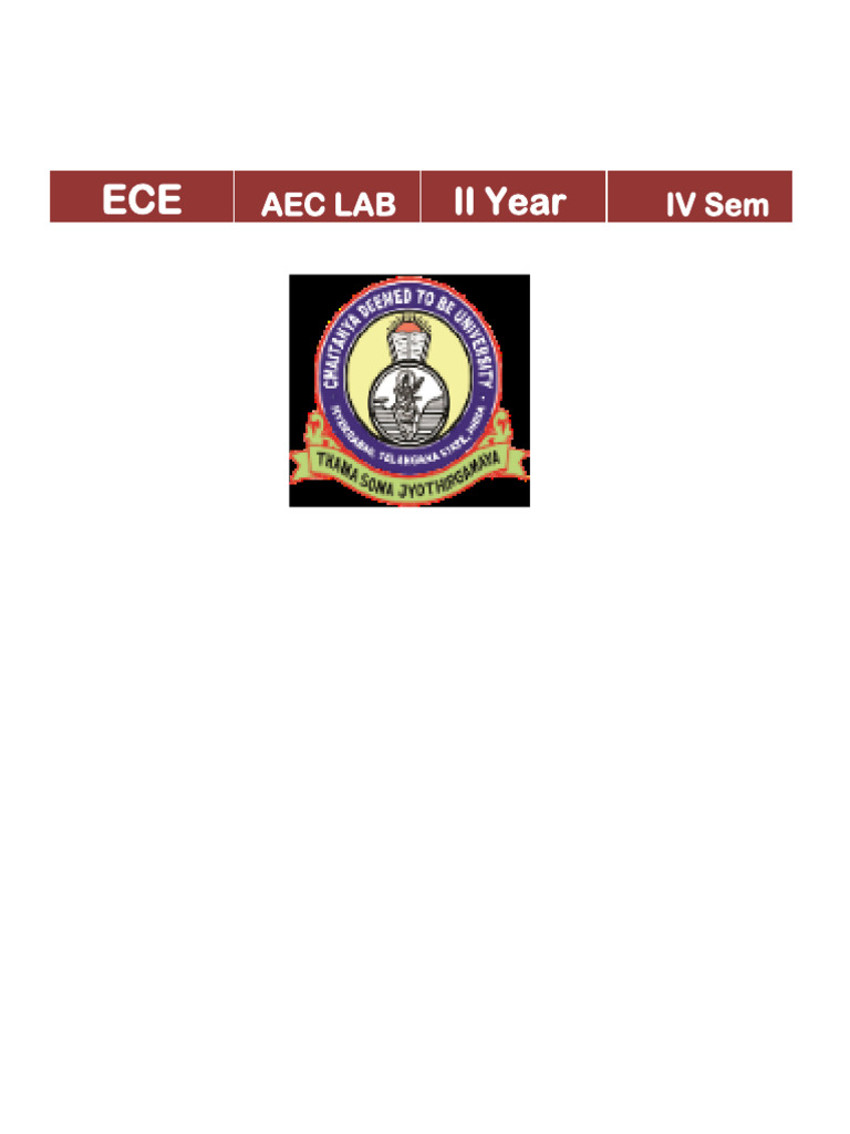 AEC - Analog Electronic Circuits Laboratory Manual BY Prof. V ...