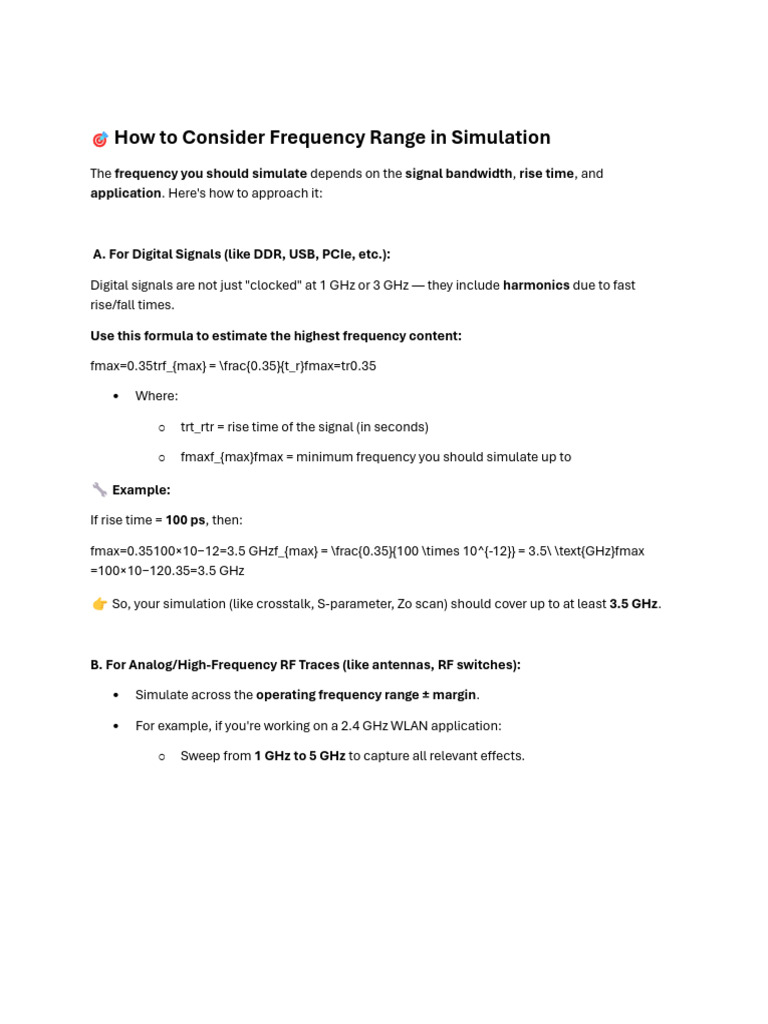 How To Consider Frequency Range in Simulation | PDF | Hertz | Electronics