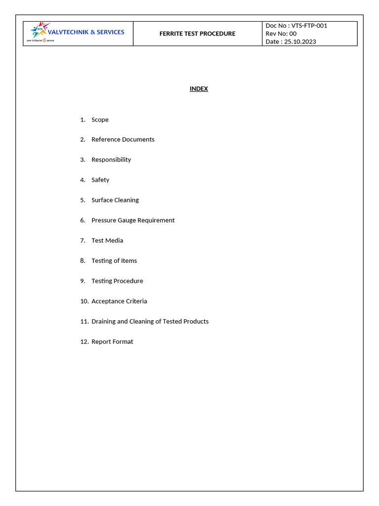 Ferrite Test Porcedure | PDF | Calibration | Stainless Steel