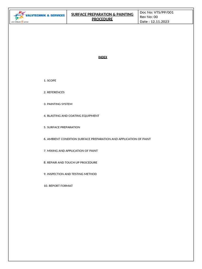 Surface Preparation & Painting Procedure | PDF | Abrasive | Paint