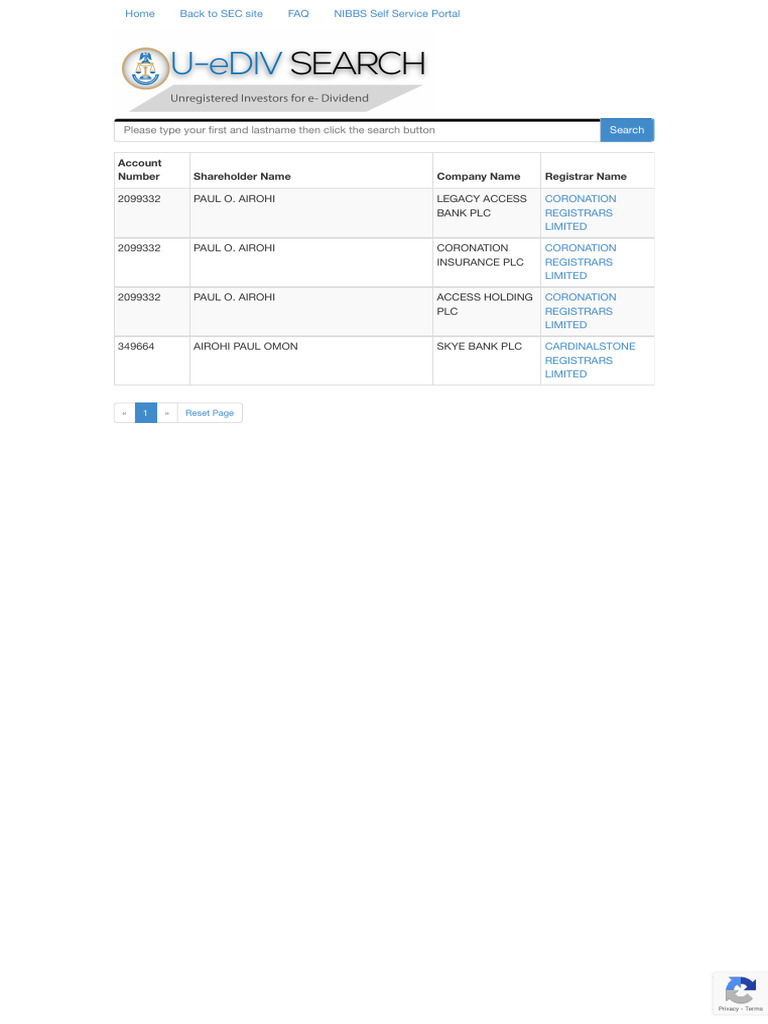 Unregistered Investors For E-Dividend Payment | PDF