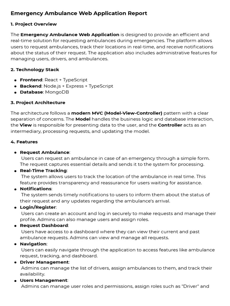Emergency-Ambulance Overview | PDF | Model–View–Controller | Computer Science