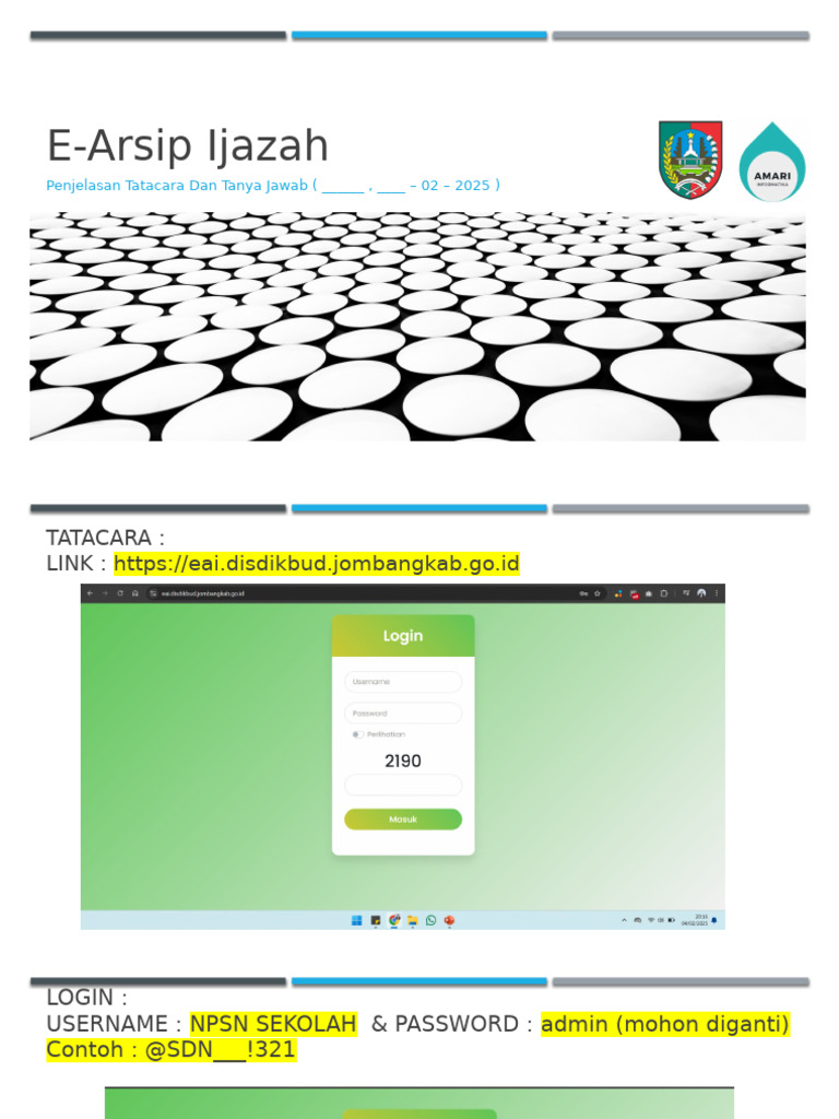 Panduan E-Arsip Ijazah Sekolah | PDF