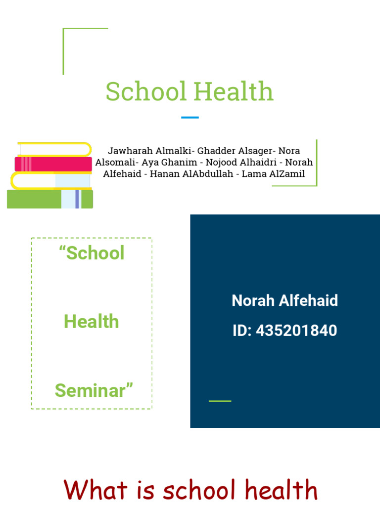 School Health - Presentation | PDF | Chronic Condition | Health Care
