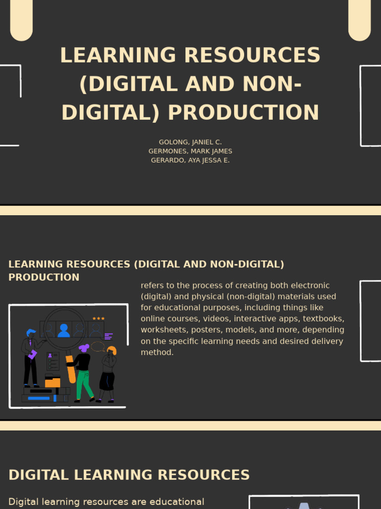 Learning Resources Digital and Non Digital Production | PDF | Learning ...