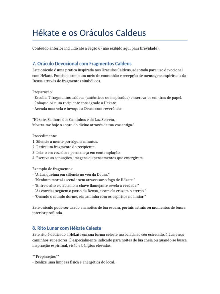 Oráculos Caldeus e Ritos com Hékate | PDF | Lua | Mitologia grega