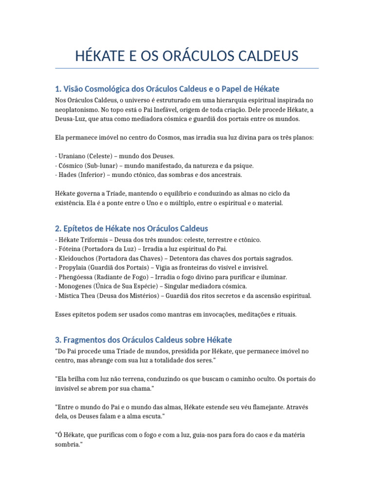 Hekate e Os Oraculos Caldeus Atualizado | PDF