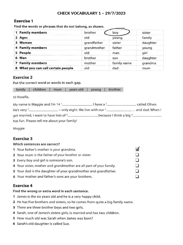 Check Vocabulary 1. E4 | PDF