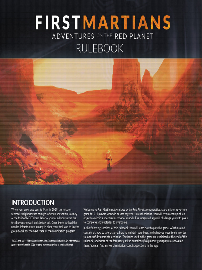 db-first-martians-adventures-on-the-red-planet-rulebook | PDF | Mars | Foods