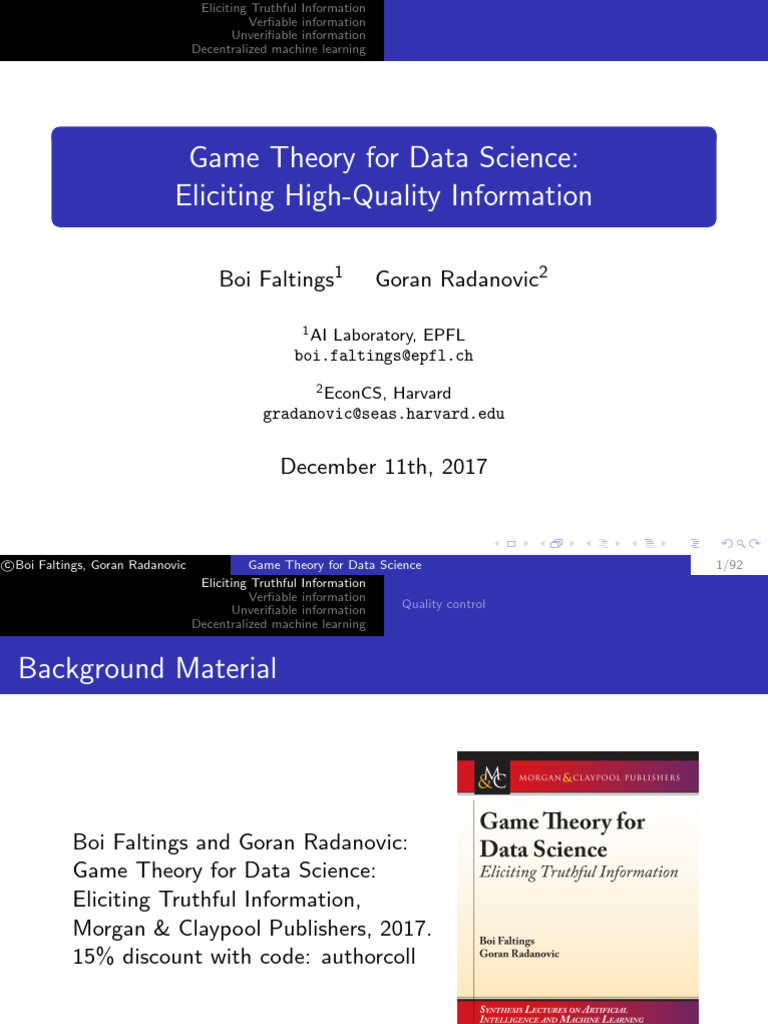 Game Theory For Data Science | PDF | Machine Learning | Information