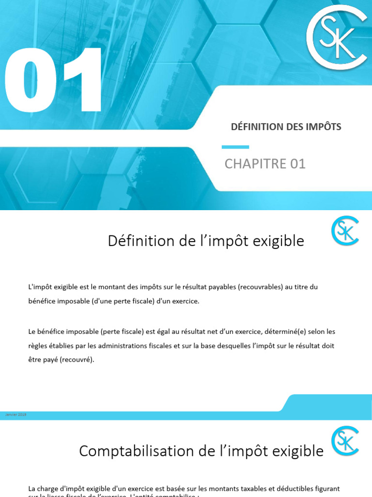 Définition de l'impôt exigible et différé | PDF | Comptabilité ...