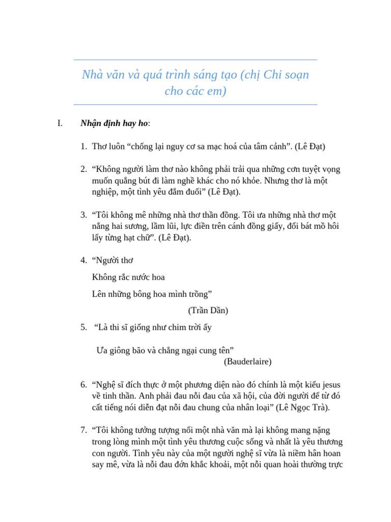 LLVH Nhà Văn Và Quá Trình Sáng T o | PDF