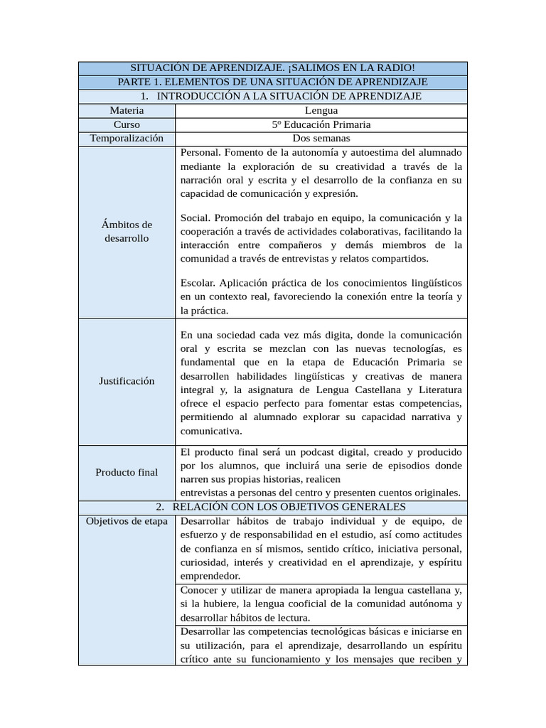 Tarea 1.situación de Aprendizaje | PDF | Educación primaria | Aprendizaje