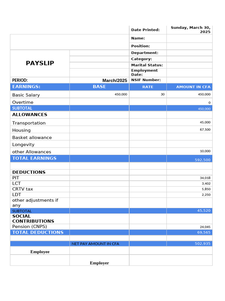 2 Sample Pay Slip | PDF