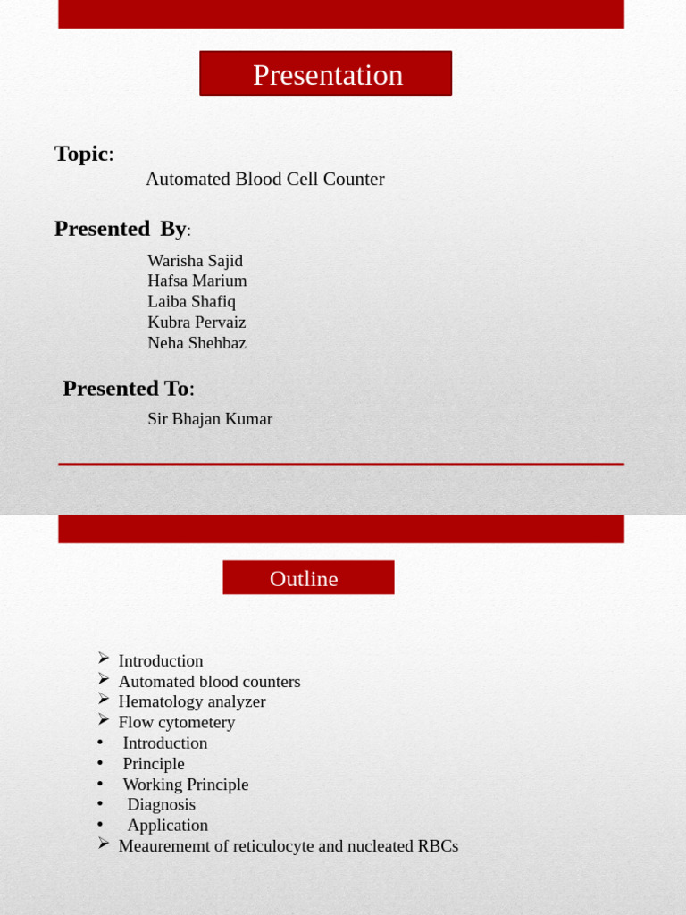 Automated Blood Cell Counter Overview | PDF | Anemia | Flow Cytometry