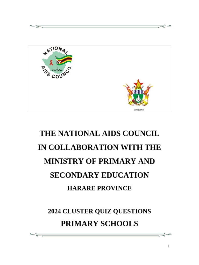 2024 Primary Schools Quiz Questions | PDF | Hiv/Aids | Non Communicable ...