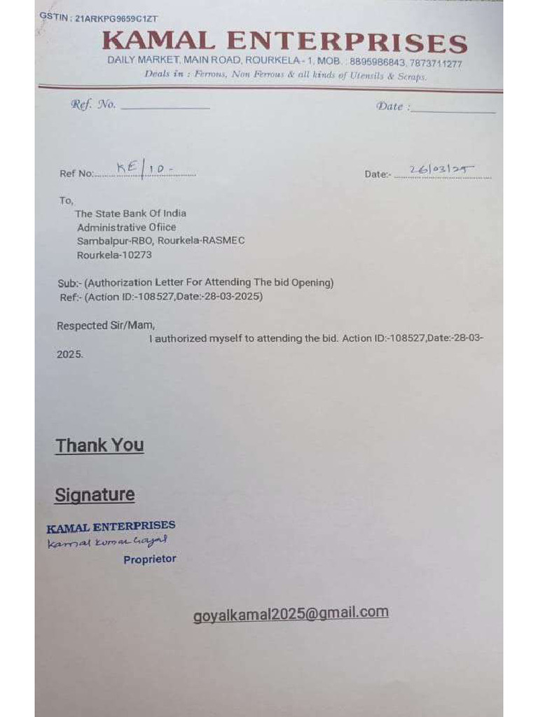 Authorised Letter | PDF