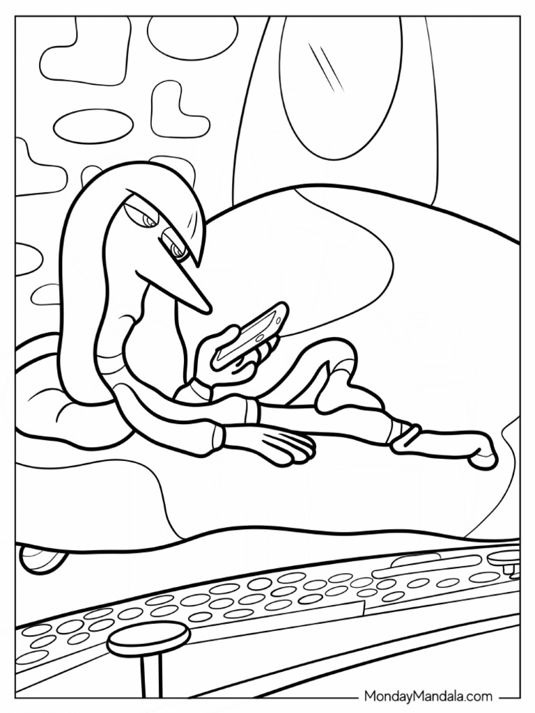 Ennui Lounging on the Couch Coloring Sheet | PDF