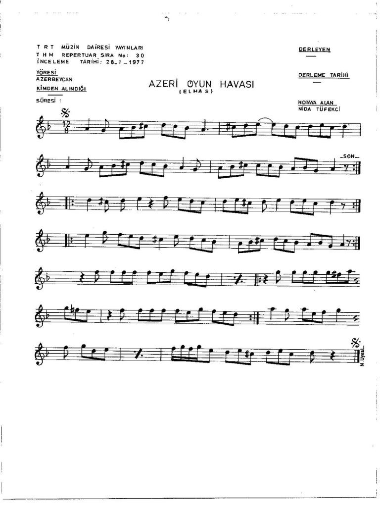 Azeri Oyun Havasi (I) | PDF