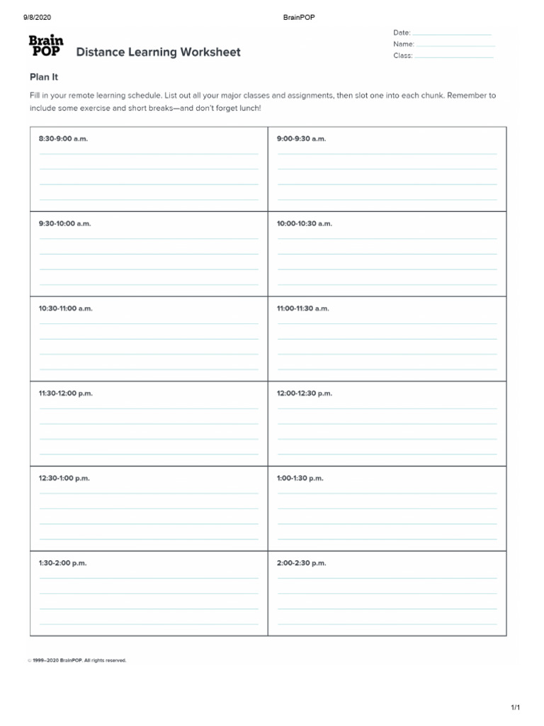 Izabella Dye (STUDENT) - Distance Learning BrainPOP | PDF