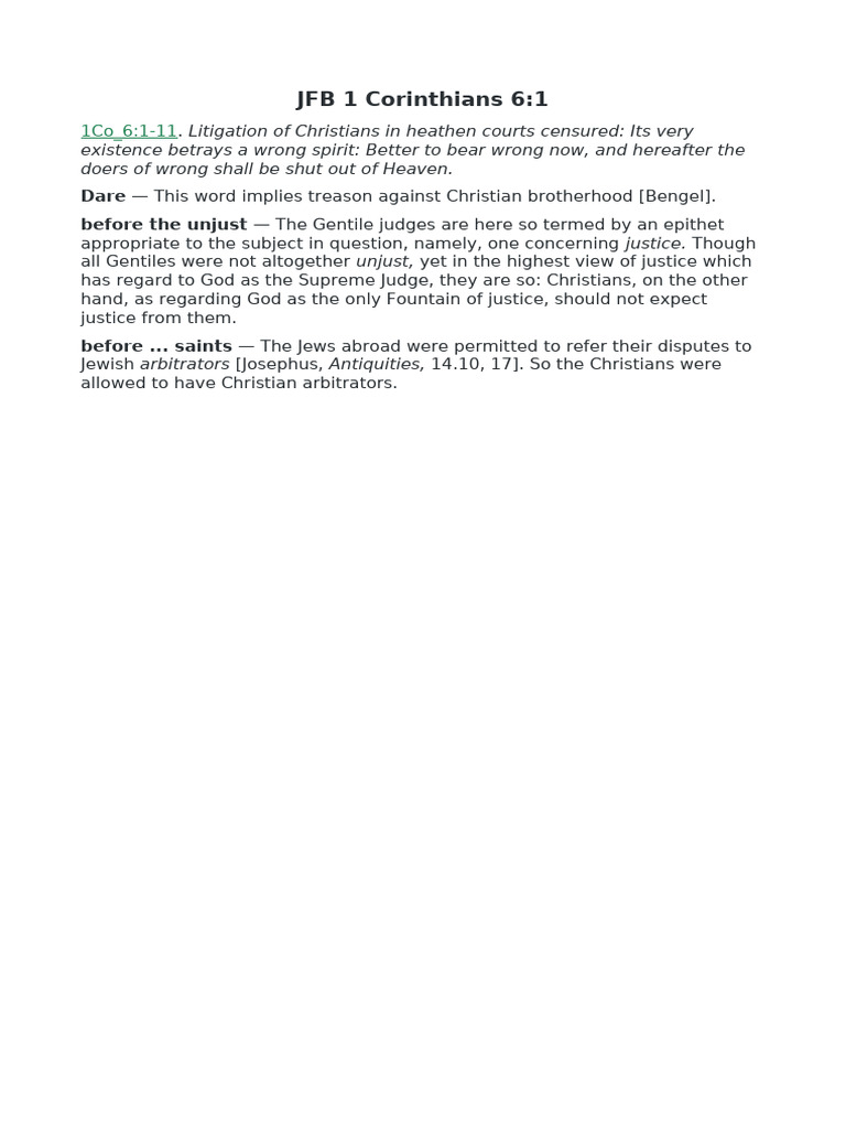 1 Cor 6 To 10 Review | PDF | Gentile | First Epistle To The Corinthians