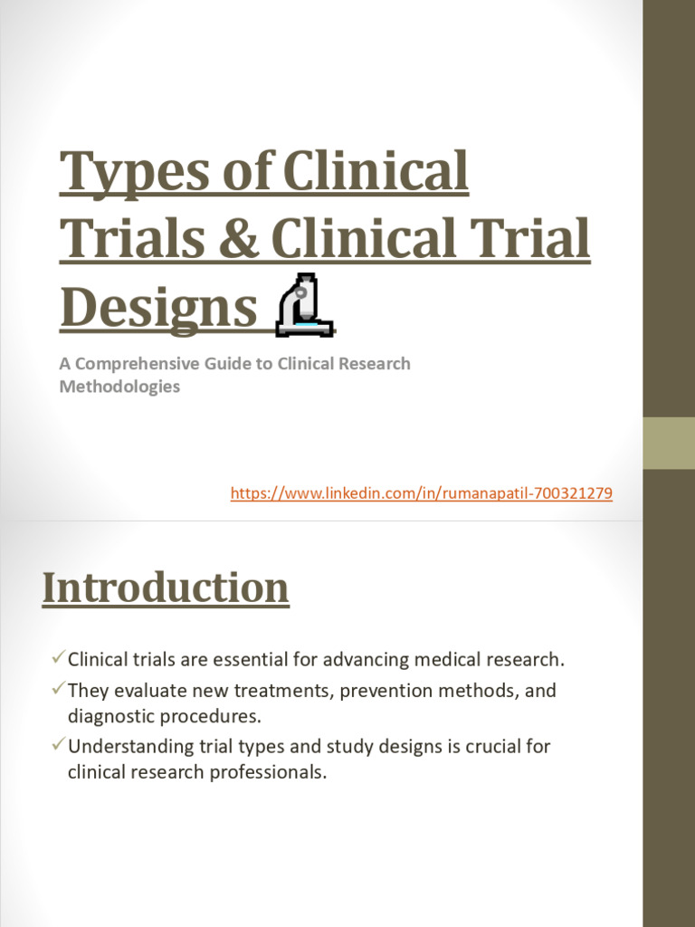 Types of Clinical Trials Explained | PDF | Clinical Trial | Medical ...