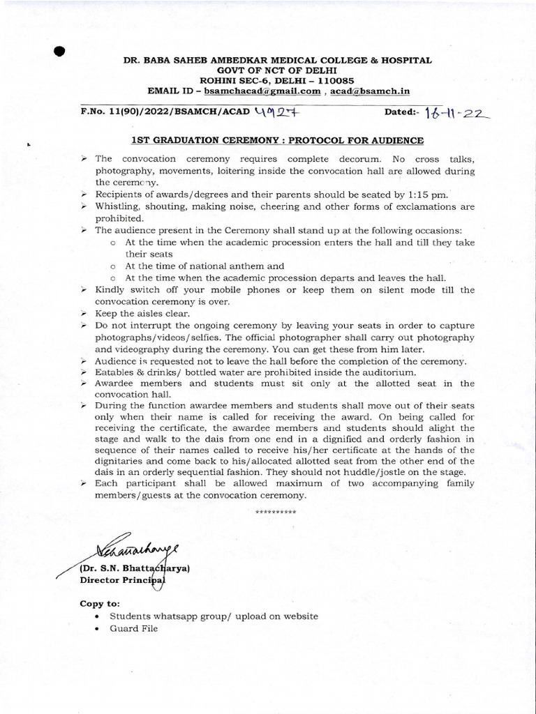 Protocols 1st Graduation Day Ceremony | PDF