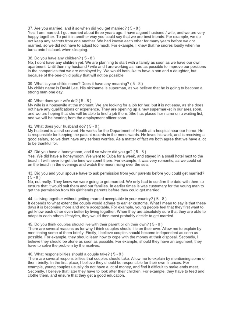 Marriage, Family, and Responsibilities Insights | PDF