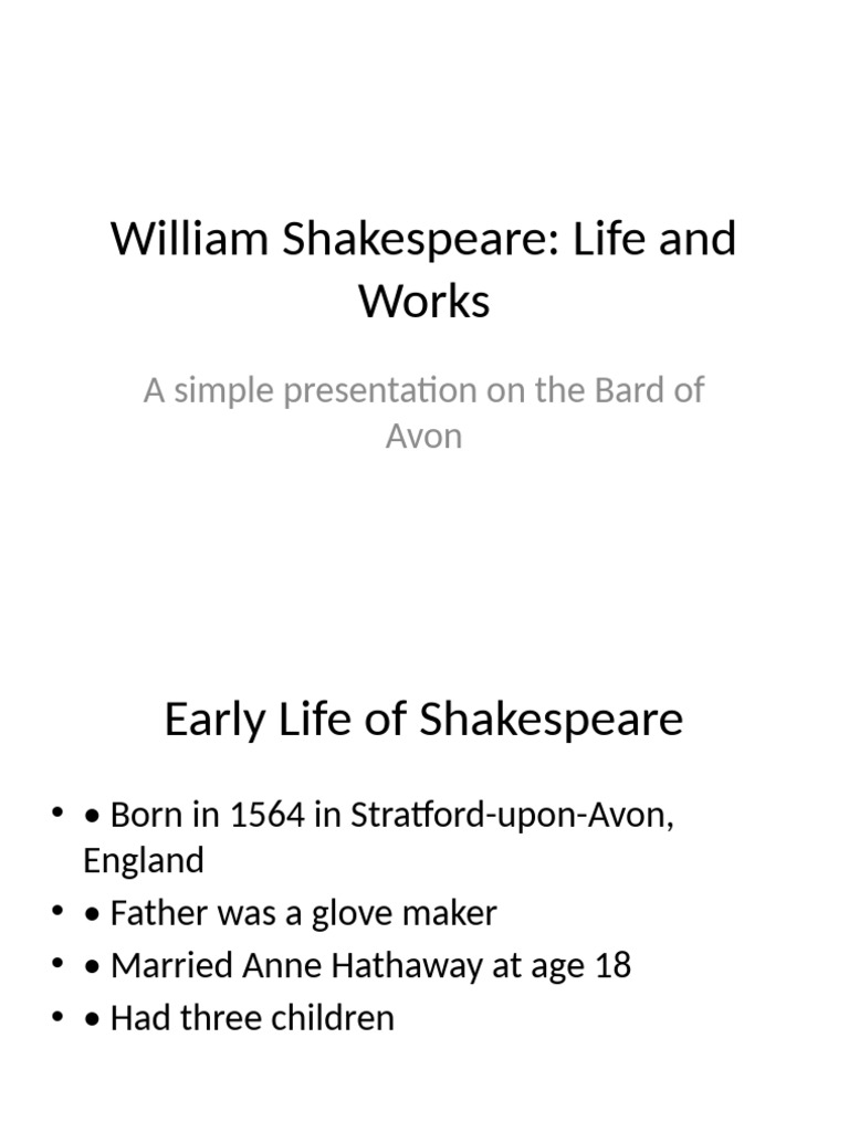 William Shakespeare PPT | PDF