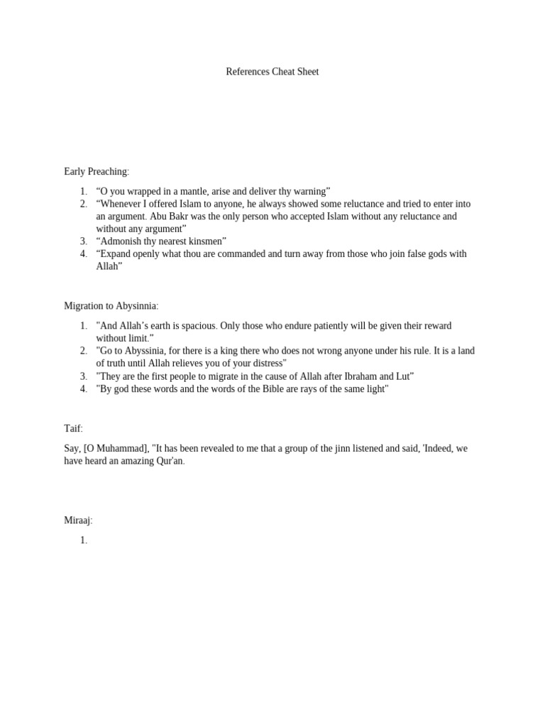 References Cheat Sheet | PDF