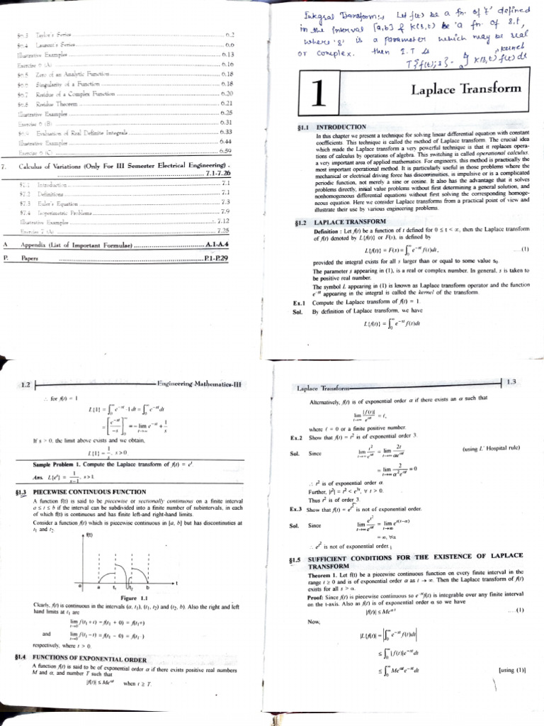 Laplace Notes 1 | PDF | Laplace Transform | Function (Mathematics)